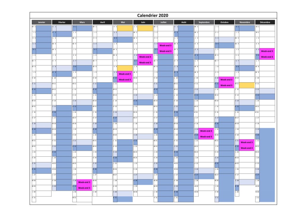 Calendriers Week-end 3 - ESC 35